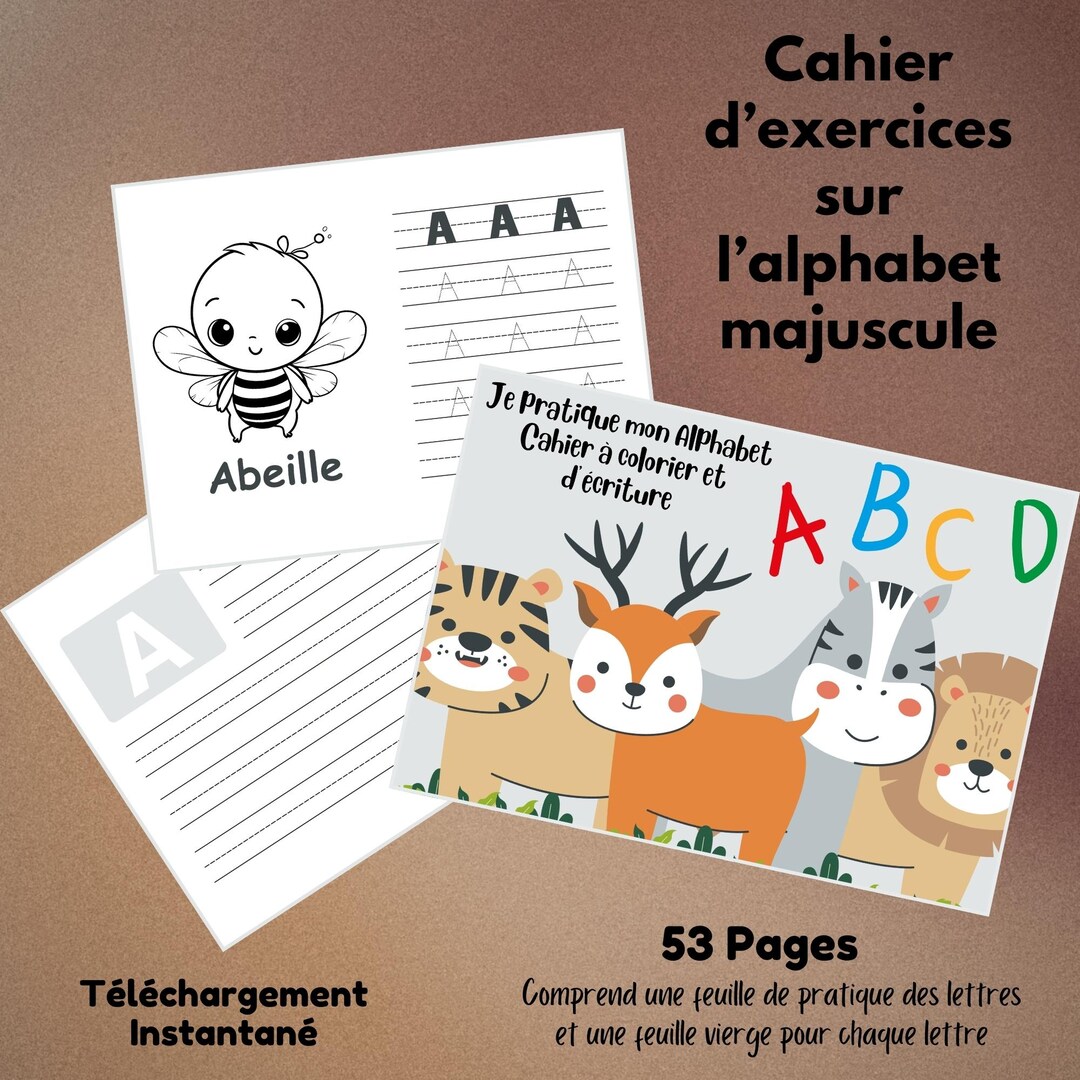 Cahier D'écriture D'alphabet Maternelle Page De Caligraphie 1re Année ...