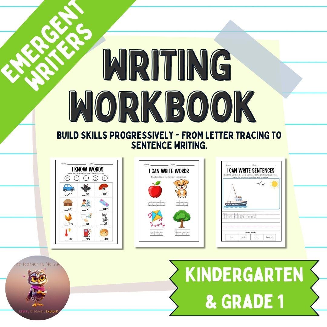 Early Writing Workbook for Kids Alphabet Tracing, CVC Phonics ...