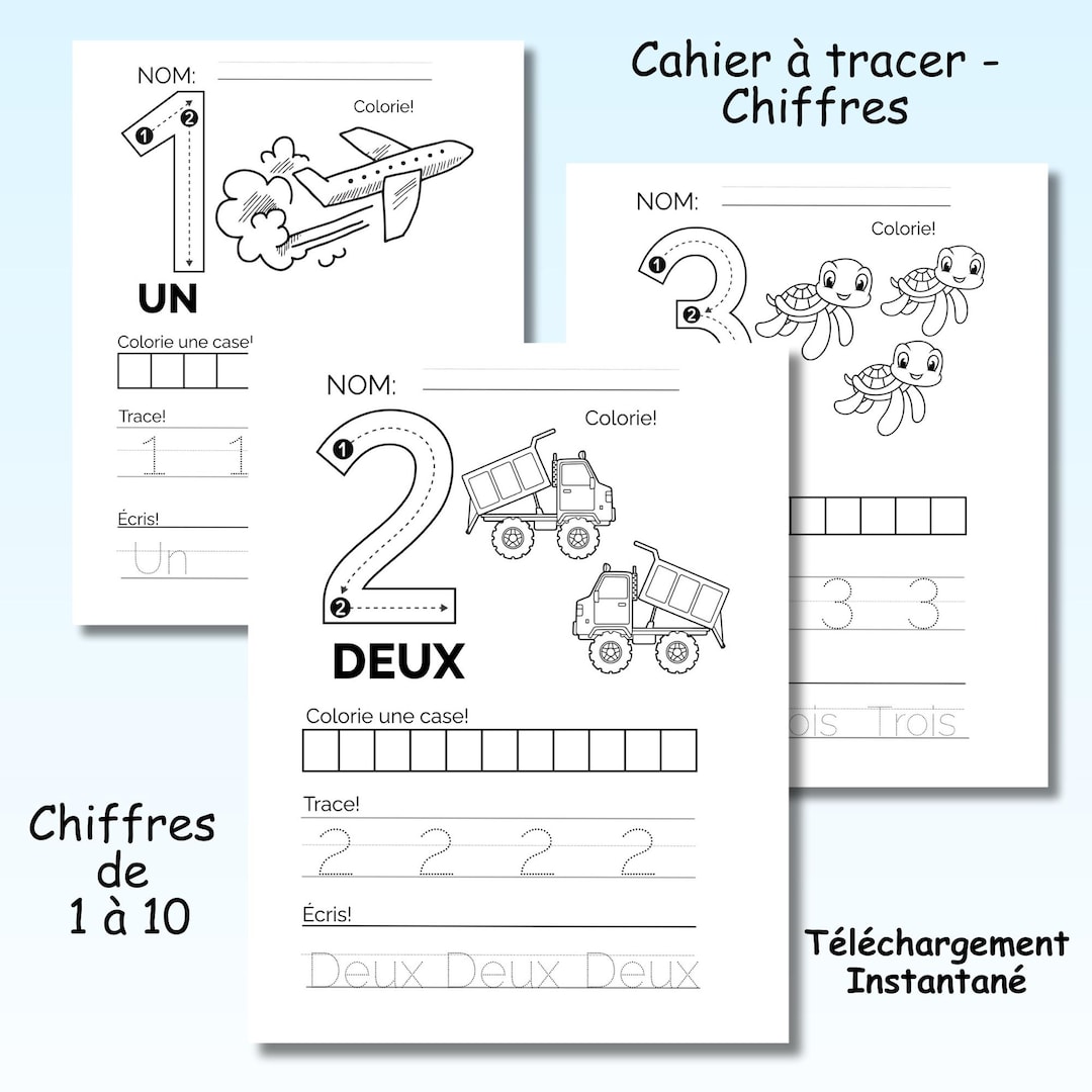 Tracer les chiffres maternels Cahier d'écriture de nombre préscolaire ...