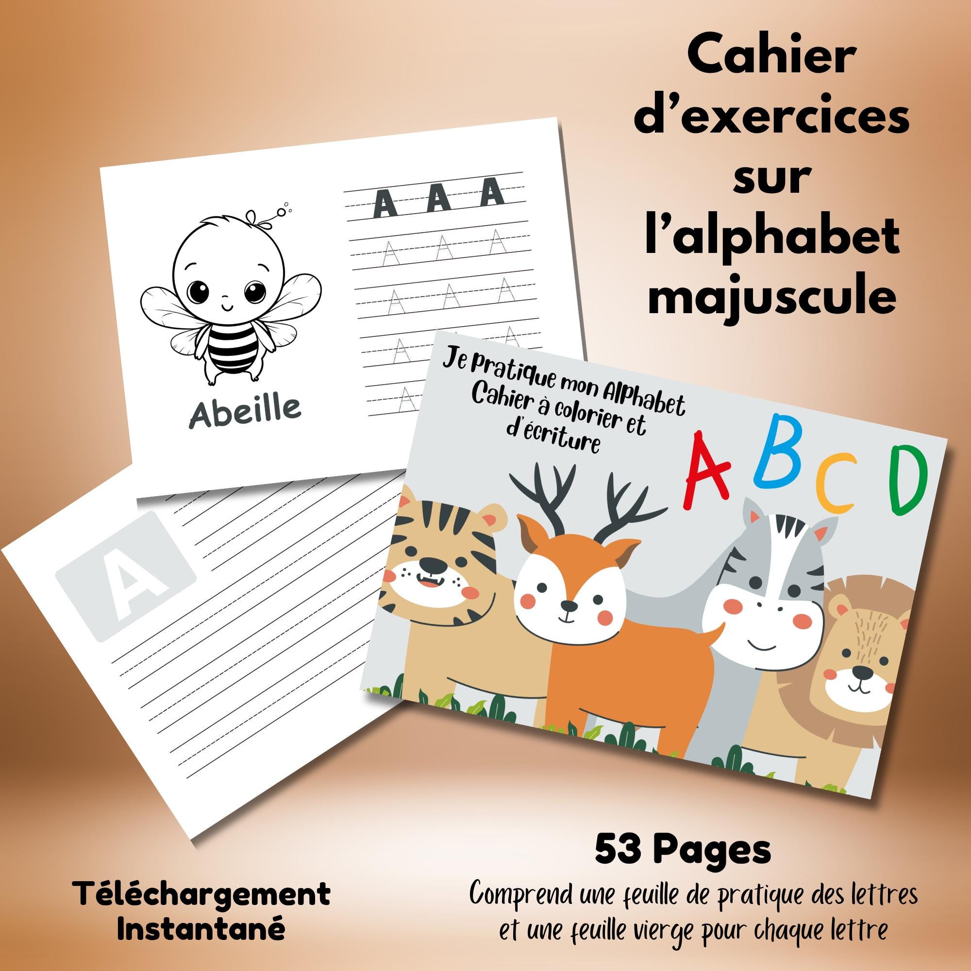 Cahier D'écriture Et Coloriage De L'alphabet Pour CP & Maternelle Pages ...