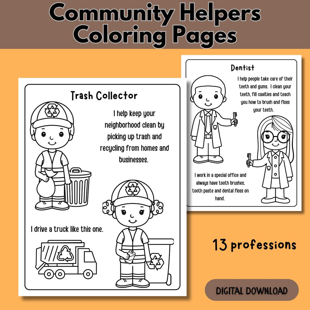 Community Helpers Coloring Pages - Printable Activities for Kids - Fun ...