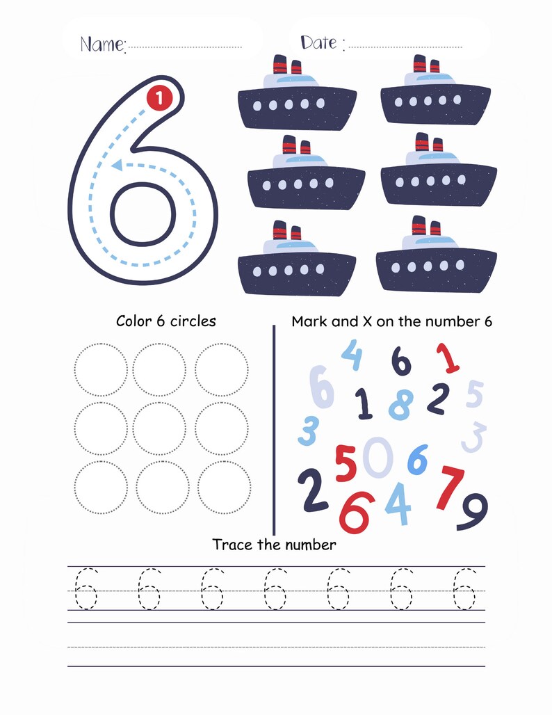 Printable Numbers of Day/week, 1-10 Worksheets for Daycare, Homeschool ...