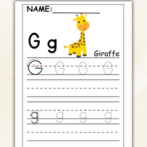 Traceable Preschool Alphabet Workbook Kindergarten Handwriting ...
