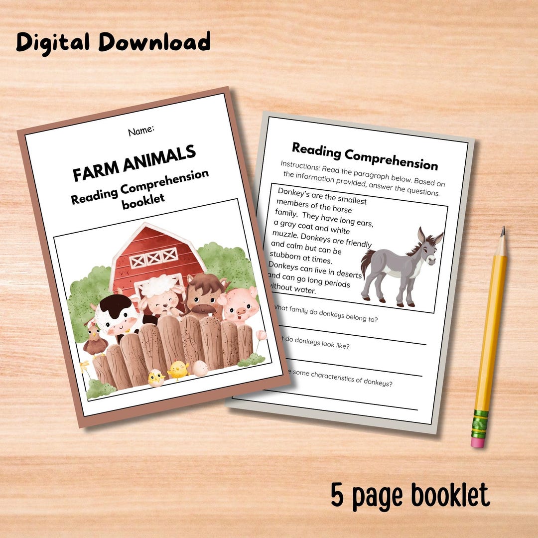 English Reading Comprehension Booklet Grade 1 and 2 Handwriting ...