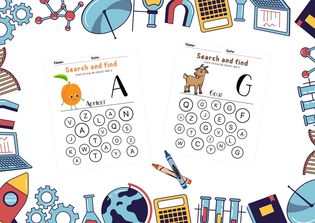 Search and Find Alphabet - Etsy