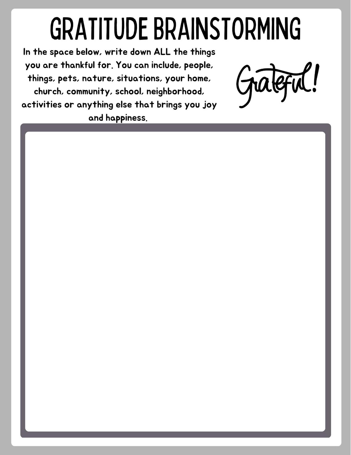Gratitude Journal Kid Daily Journal Page Grade 1 Mindfulness Activity ...