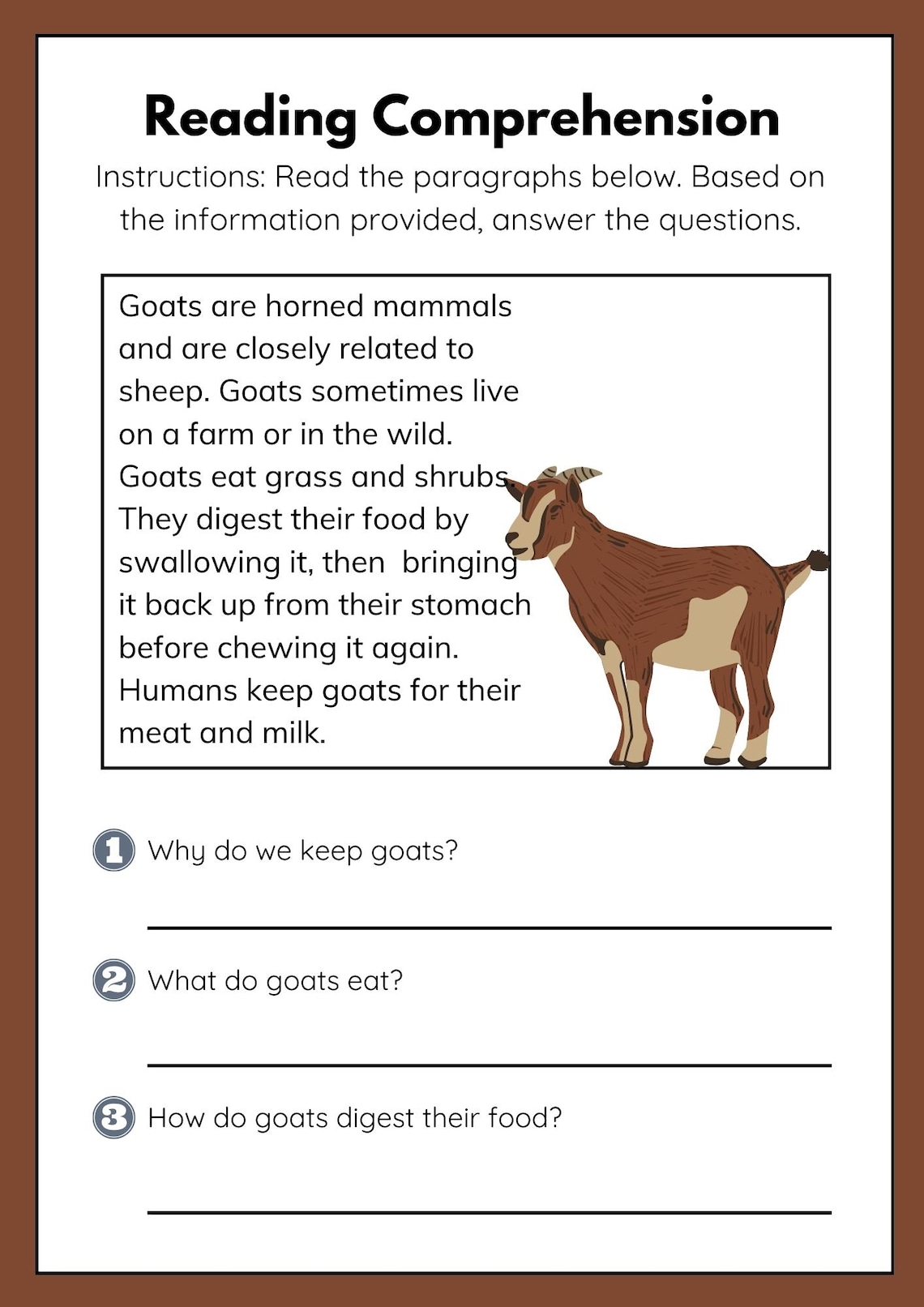 Reading Comprehension Workbook PDF Grade 1 and Grade 2 Educational ...