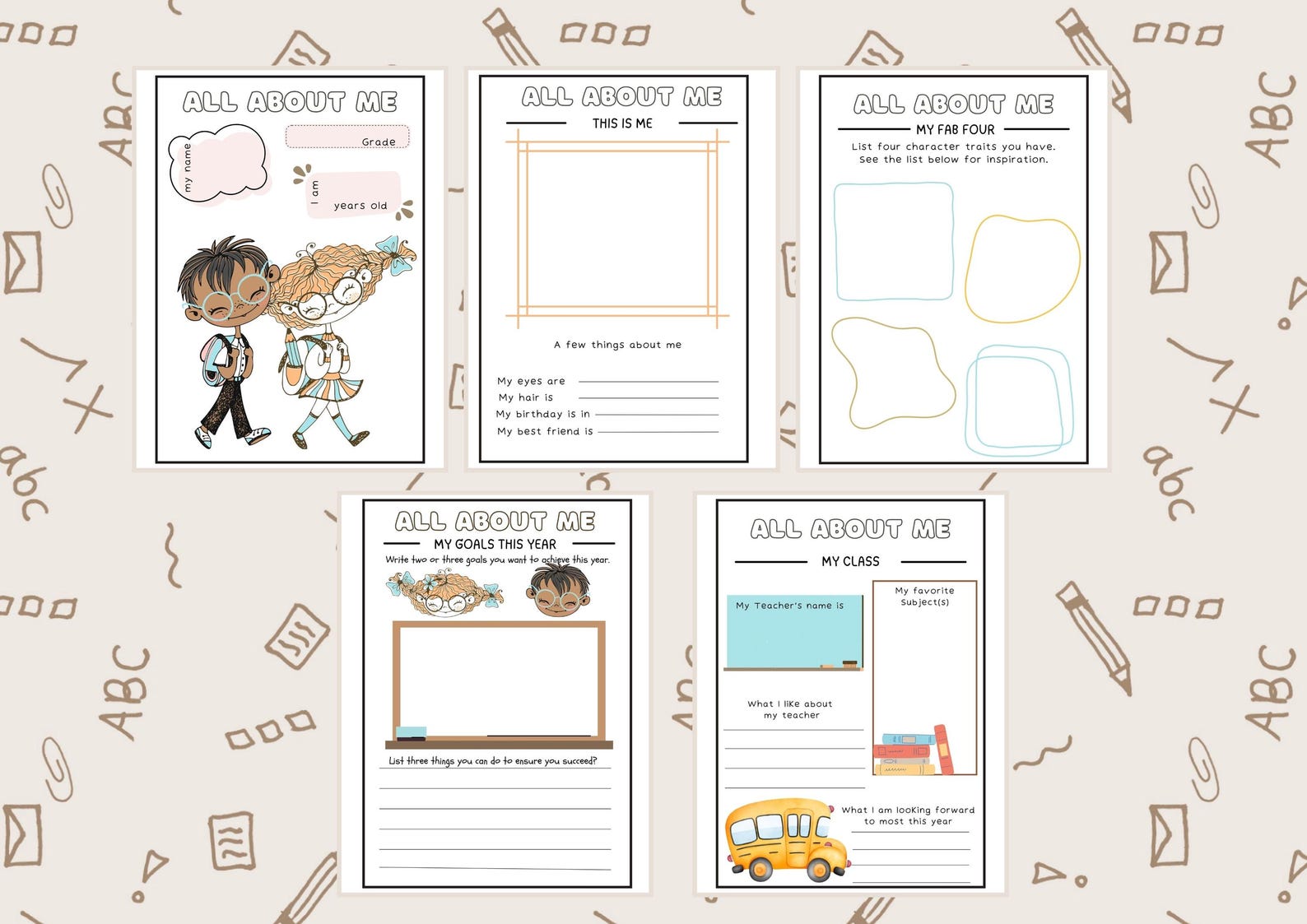 All About Me Color Workbook for Grade 1 and 2 Students - Etsy Canada