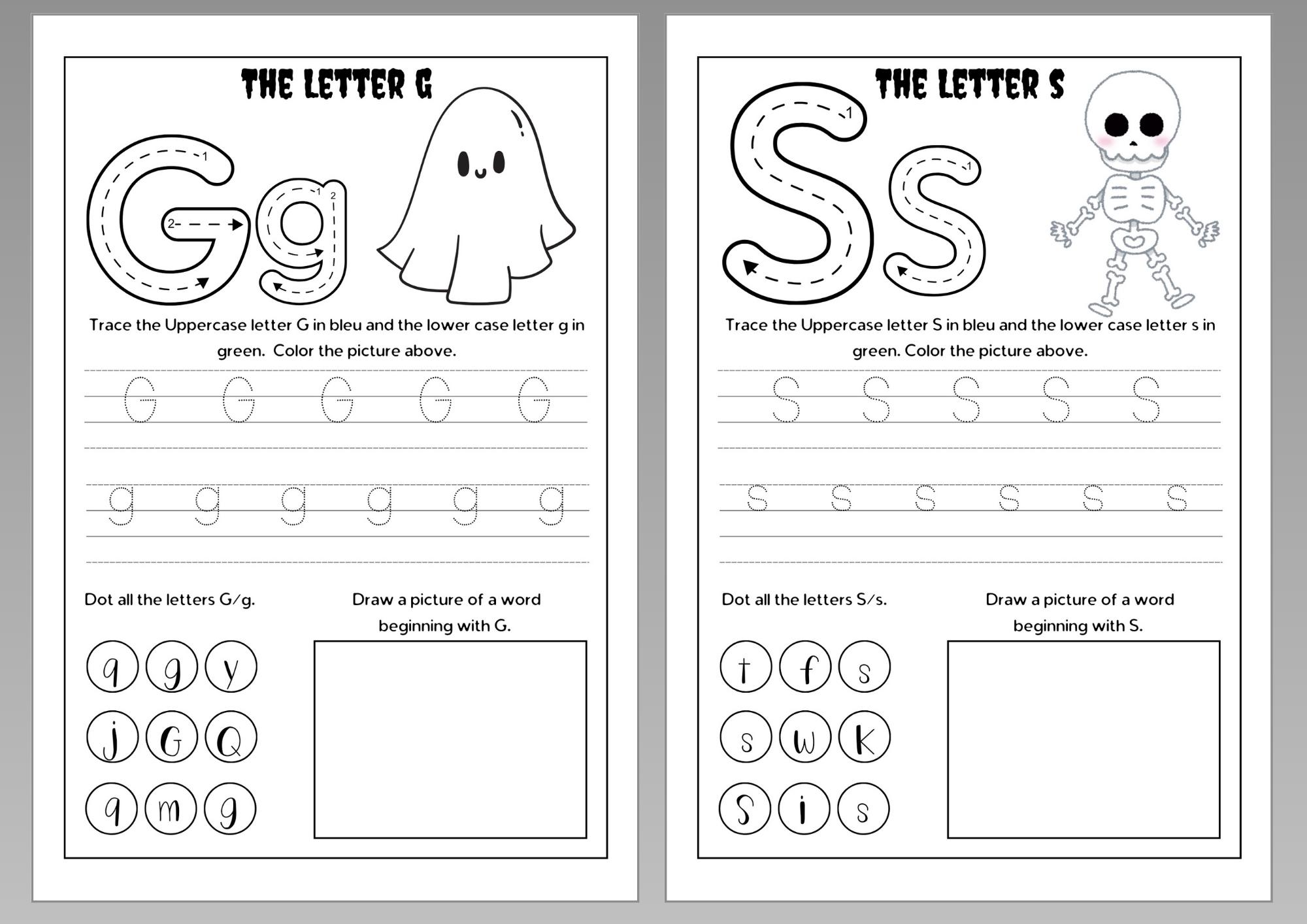 Halloween Alphabet Tracing Worksheets, Printable Halloween Worksheet ...