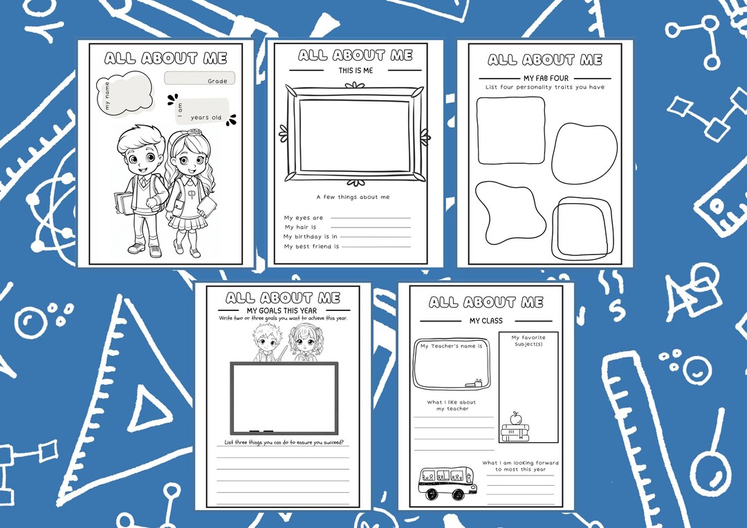 All About Me Workbook for Grade 1 and 2 - Etsy