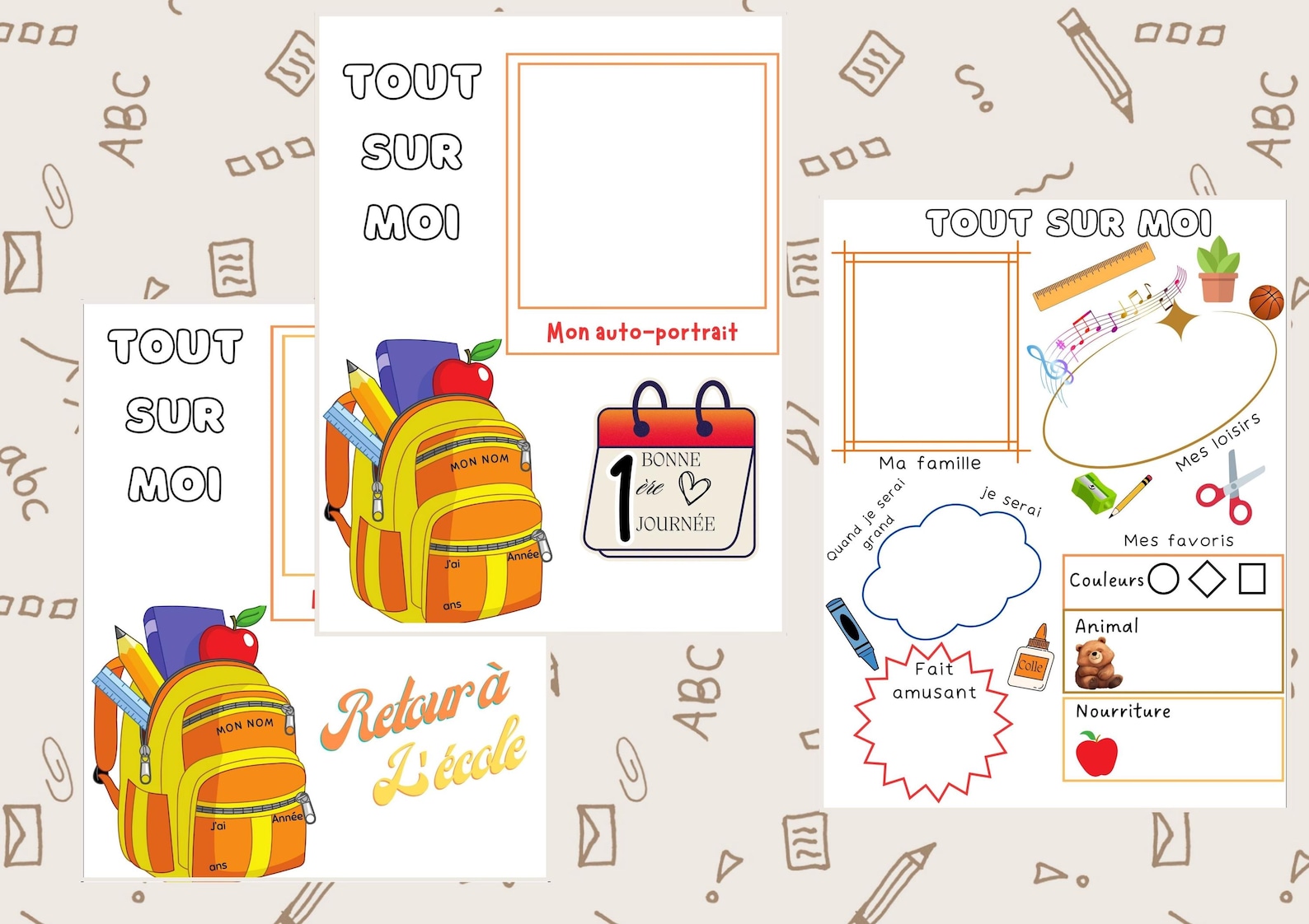 Feuille De Travail En Couleur Tout Sur Moi Pour Les Enfants D'âge ...