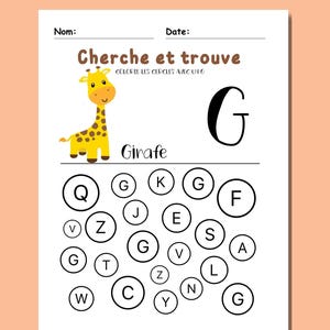 Cahier D’exercices Alphabet Cherche Et Trouve Préscolaire Activité à ...