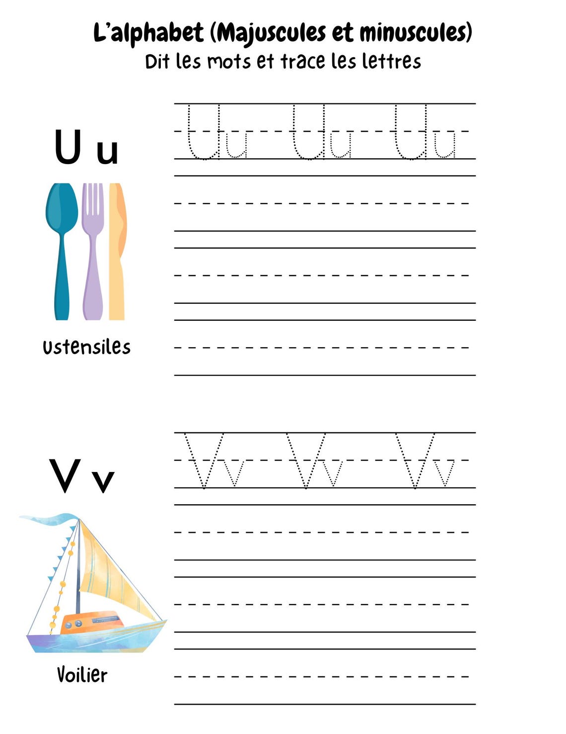 Cahier De Tracé Lettre Et Chiffre Maternelle & 1re Année Fiche D ...