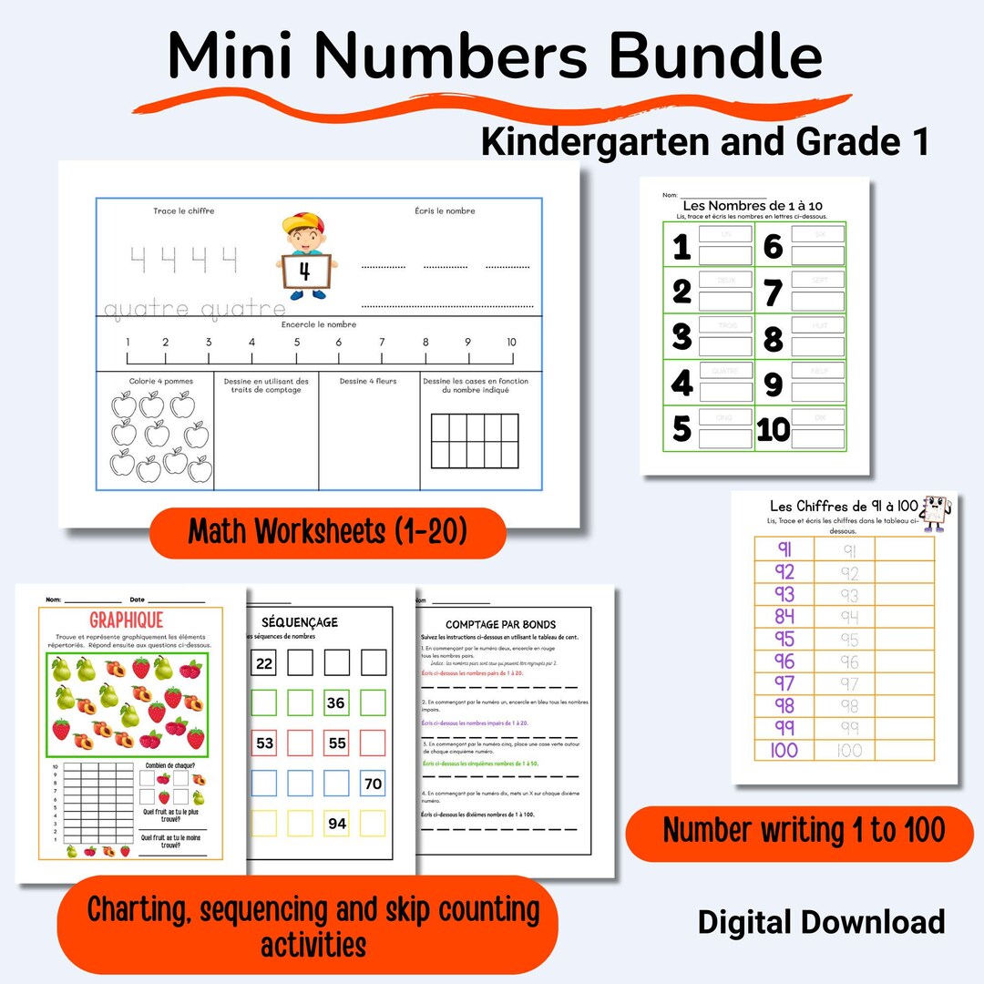 Kindergarten Math Workbook Numbers 1-100 Grade 1 Tracing & Writing ...