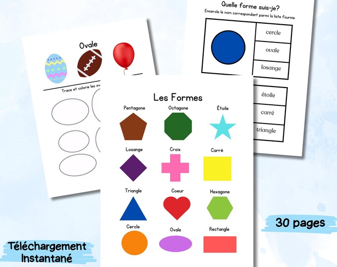 Maternelle - Préscolaire - on Joue Avec Les Formes - Pages D'activités ...