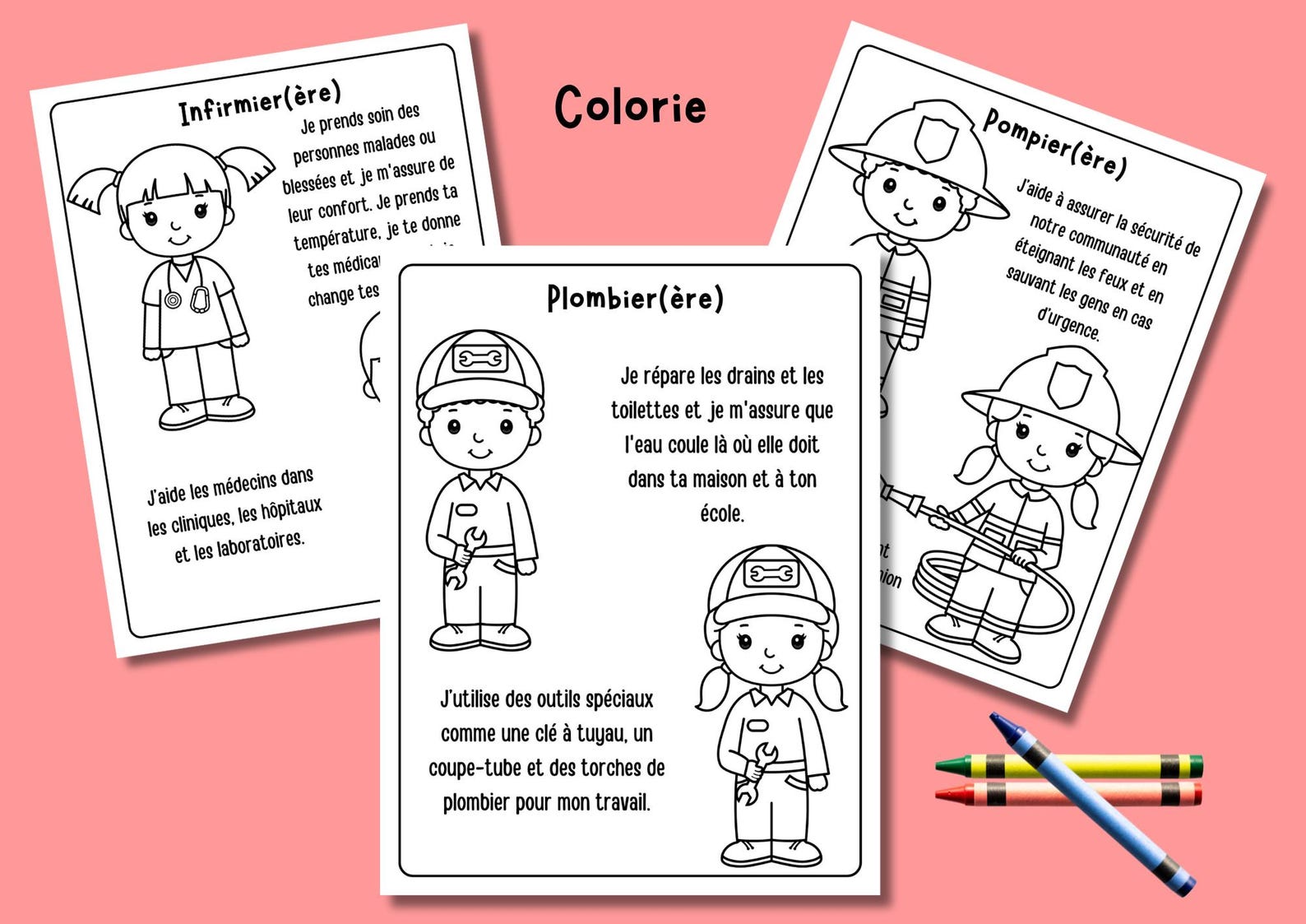 Fiche Sur Les Métiers Pour Enfant Cahier Sur Les Emplois Et Professions ...