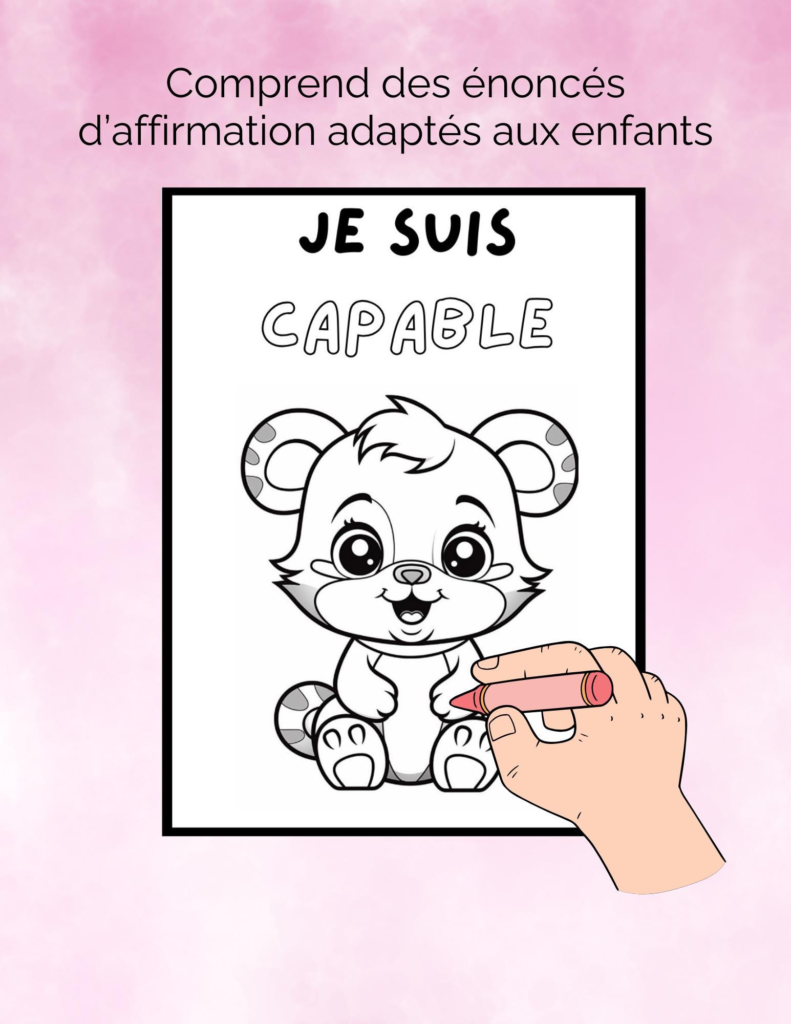 Carte D’affirmation Positive à Colorier Pour Fille Activité De Pleine ...