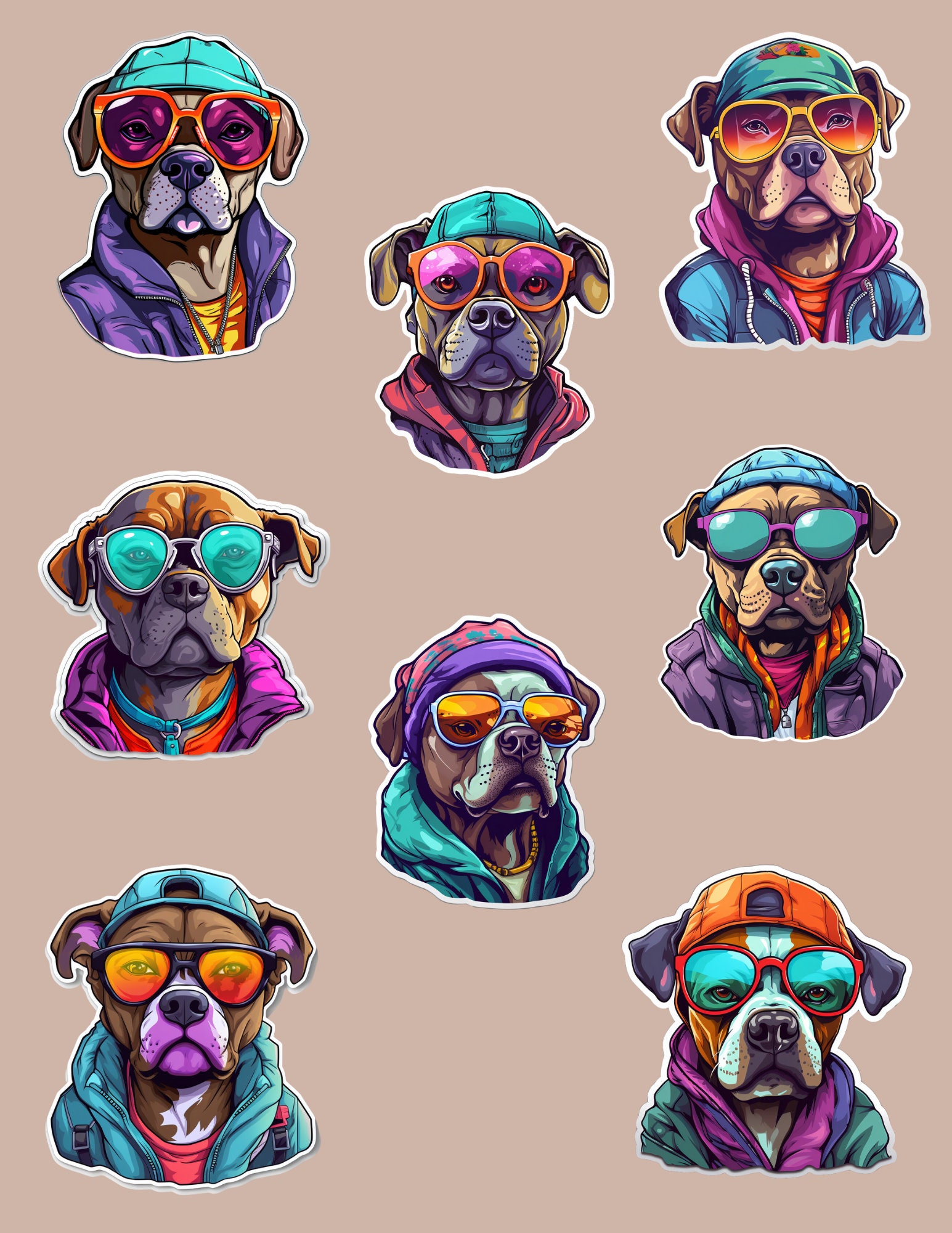 90 Printable Dog Stickers / 5 Sticker Sheets / Print and Cut Dog ...