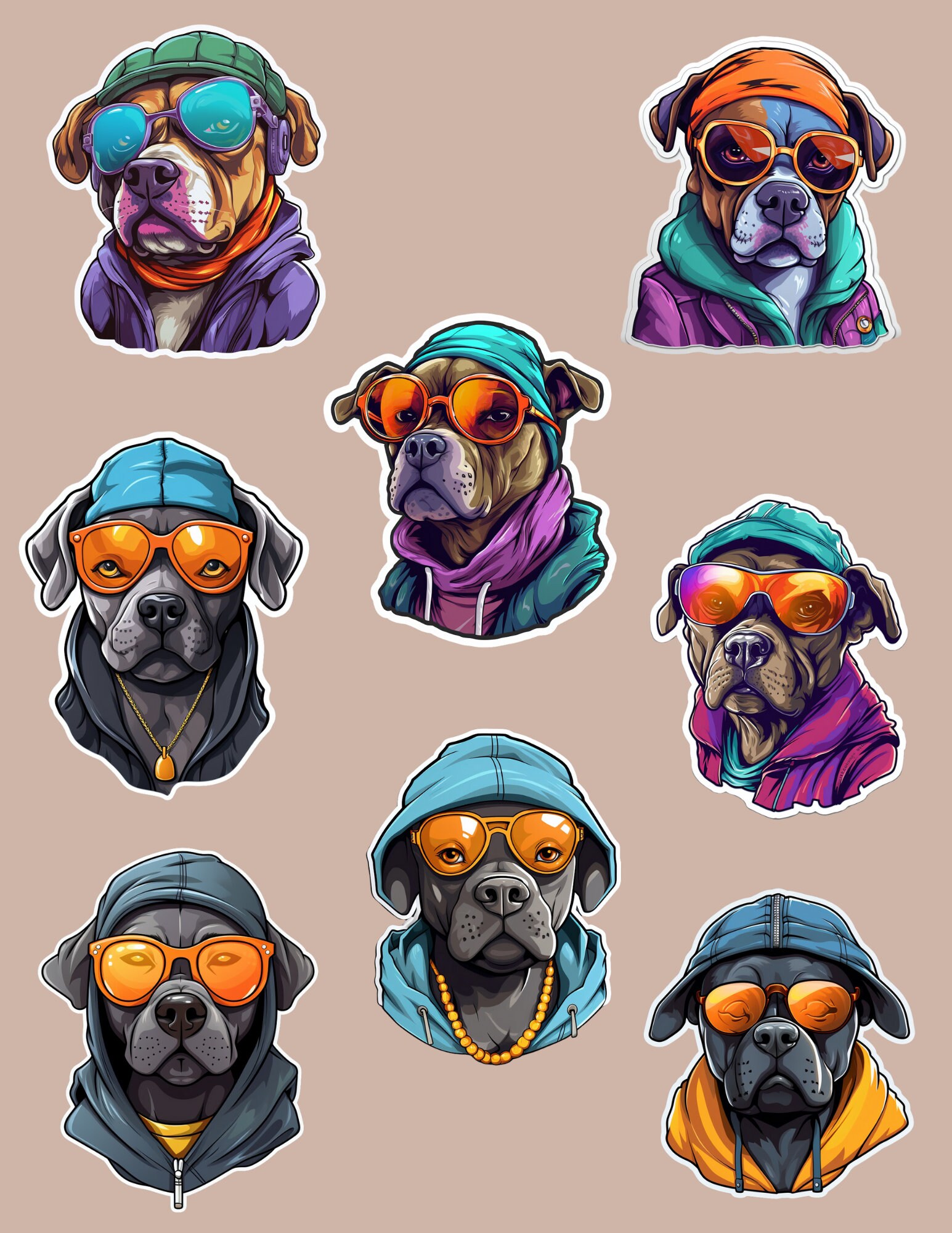 90 Printable Dog Stickers / 5 Sticker Sheets / Print and Cut Dog ...