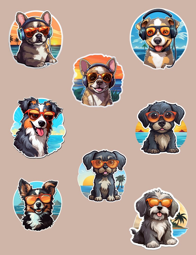 90 Printable Dog Stickers / 5 Sticker Sheets / Print and Cut Dog ...