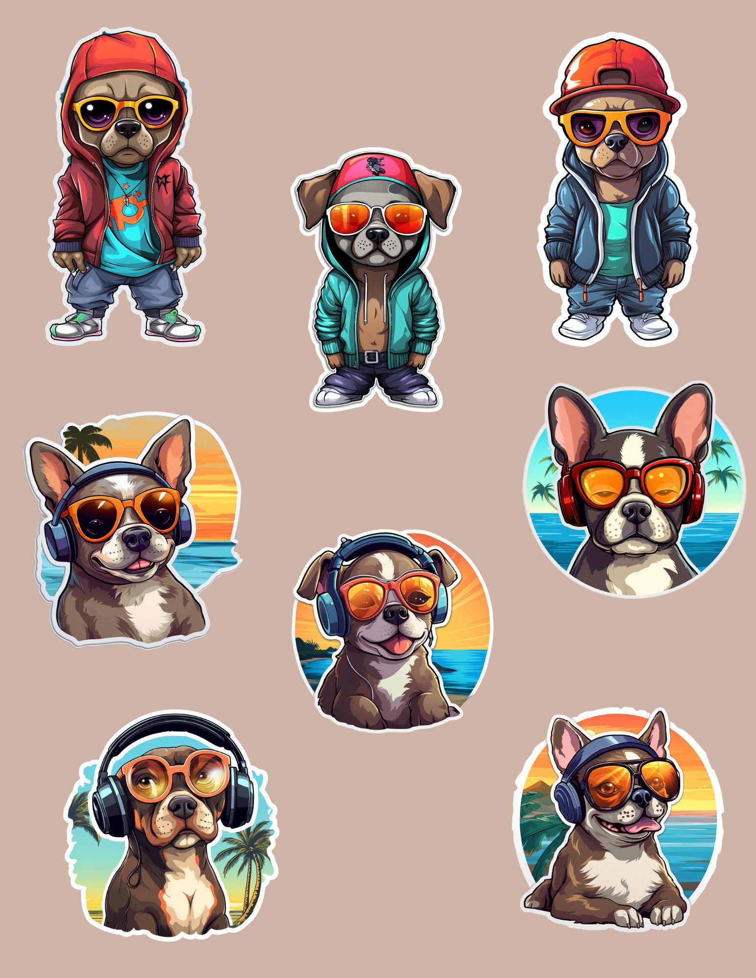 90 Printable Dog Stickers / 5 Sticker Sheets / Print and Cut Dog ...