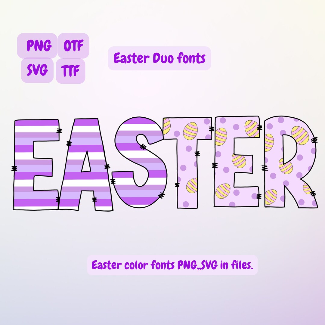 Easter Font PNG SVG Color Fonts ,alphabe Fonts.otfandttf Files A-Z and ...
