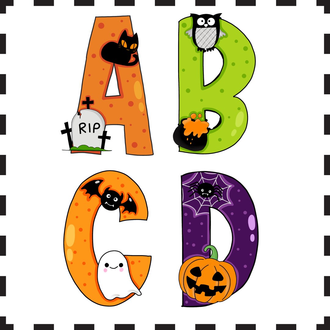 Halloween Fonts,png Colorful Fonts,decorative Fonts - Etsy