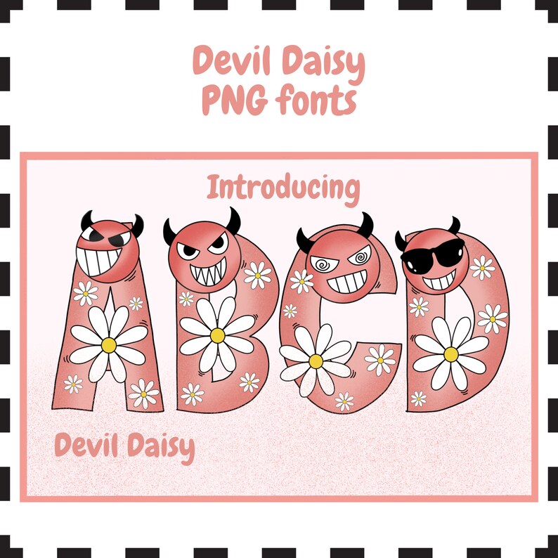 Devil Doodle Font: PNG Alphabet Clipart Bundle (digital Download) - Etsy