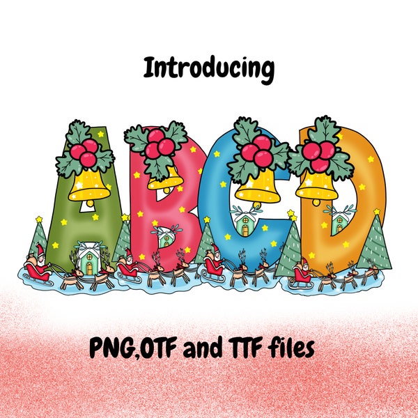 Christmas Alpha Clipart - Etsy