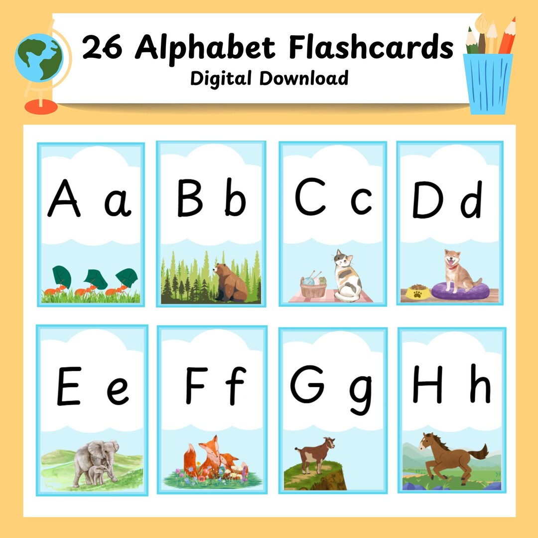 ABC Alphabet Flashcards | Animal Letter Cards for Preschool ...