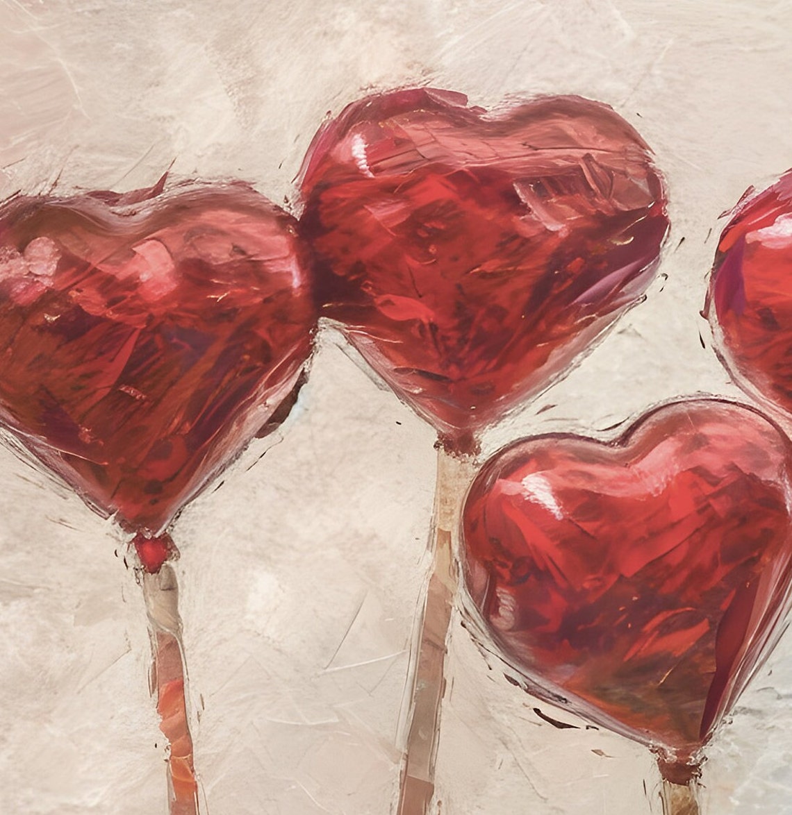 Frame TV Art Valentines Day, Candy Heart Frame Tv Art, Abstract Oil ...