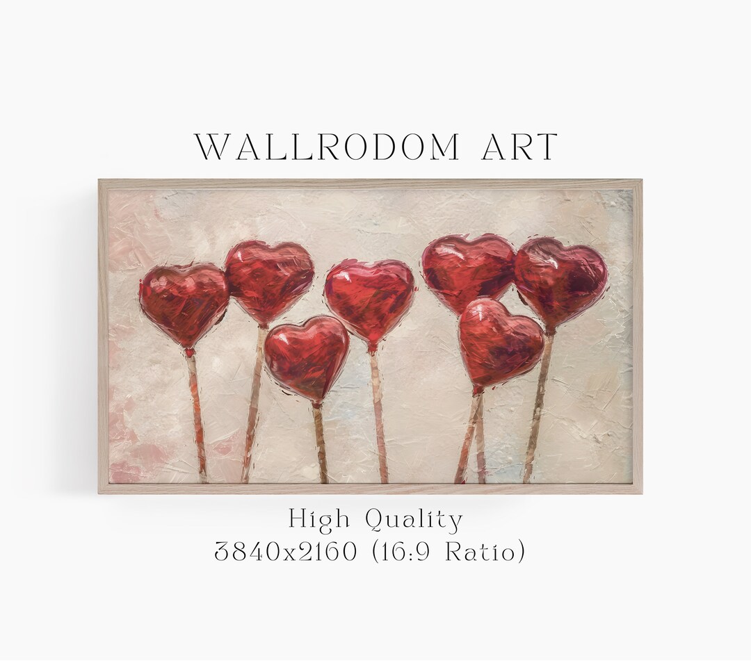 Frame TV Art Valentines Day, Candy Heart Frame Tv Art, Abstract Oil ...