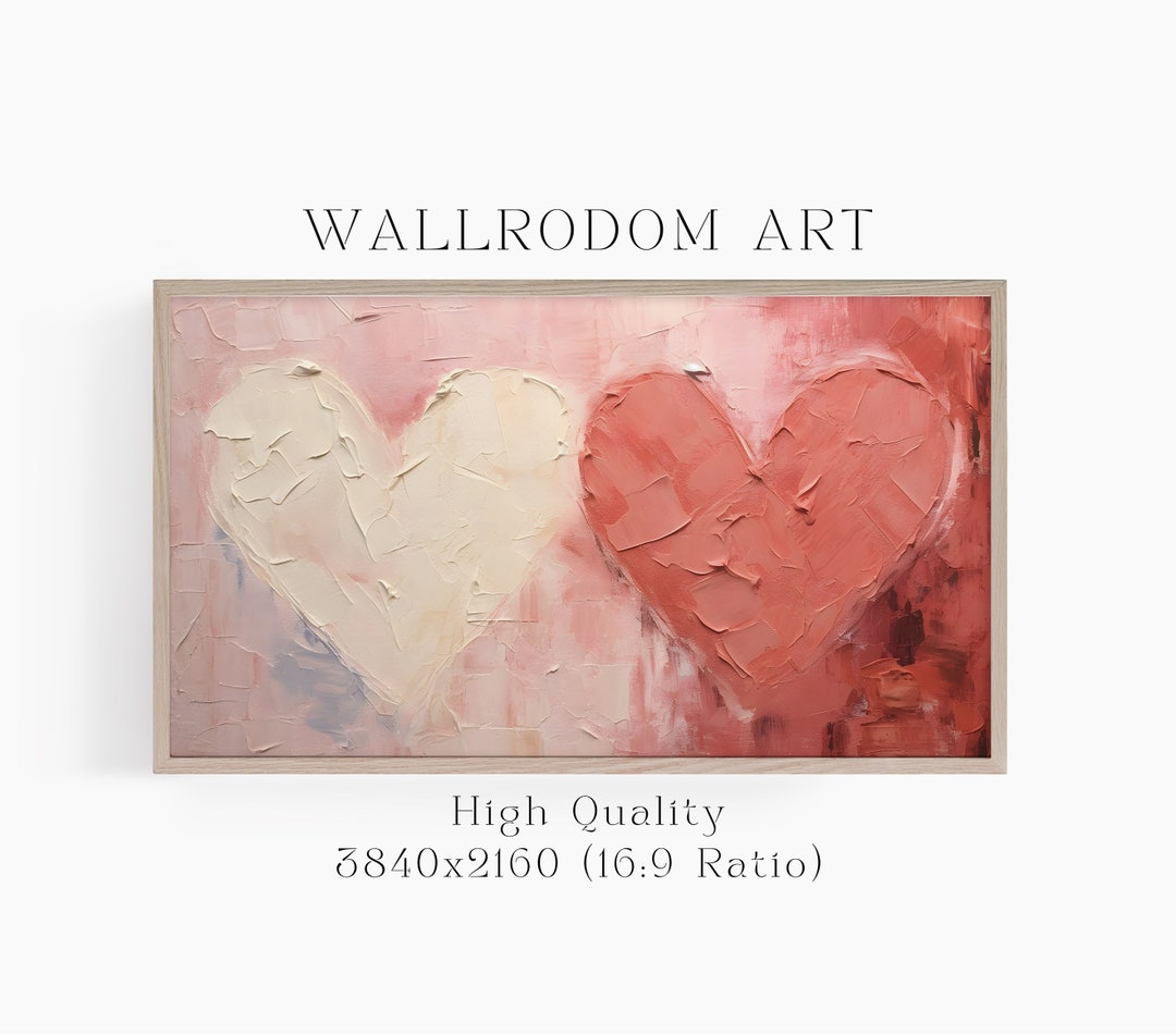 Samsung Frame TV Art Valentines Day, Heart Frame Tv Art, Abstract Oil ...