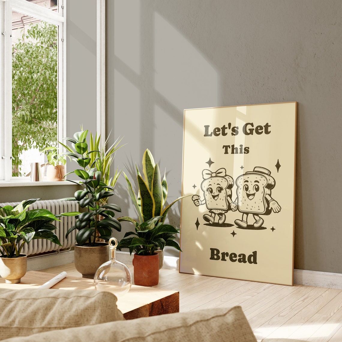 Let Get This Bread Print,retro Quote Printable Wall Art,motivational ...