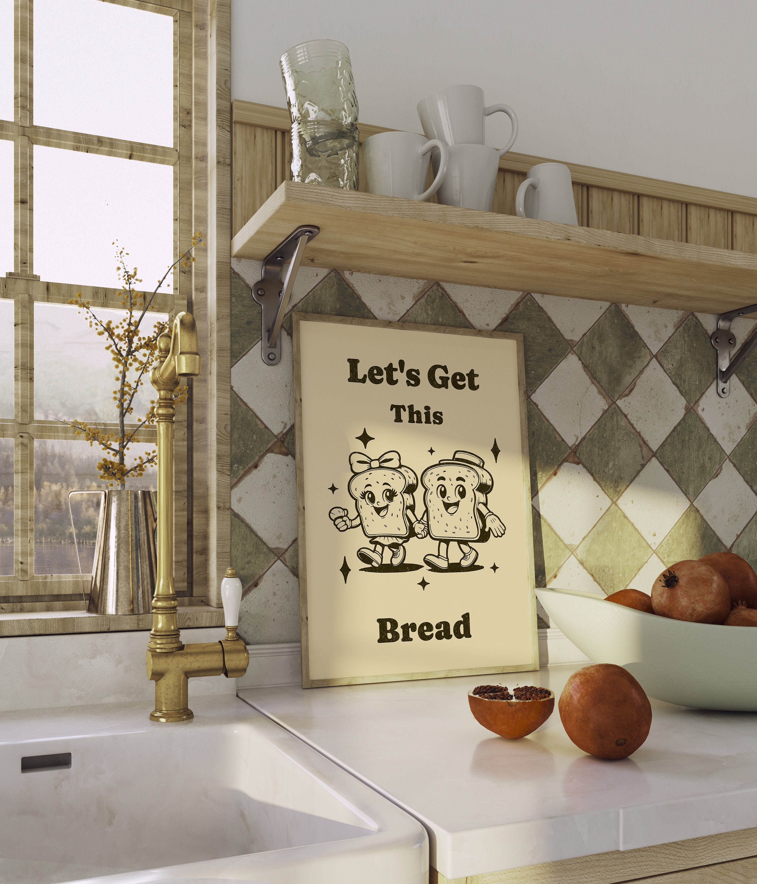 Let Get This Bread Print,retro Quote Printable Wall Art,motivational ...