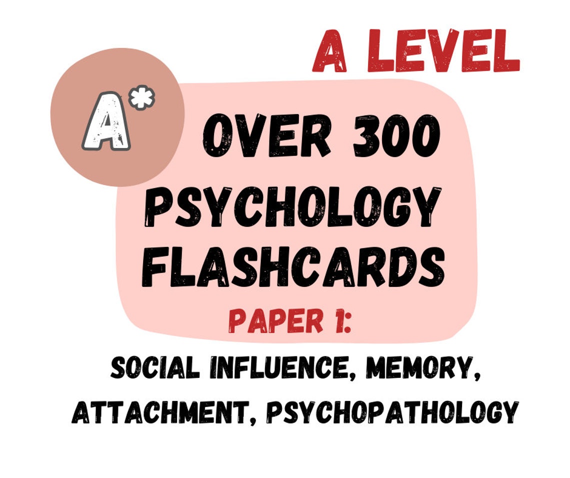 A* Flashcards Psychology: Paper 1. A Level, AQA - Etsy