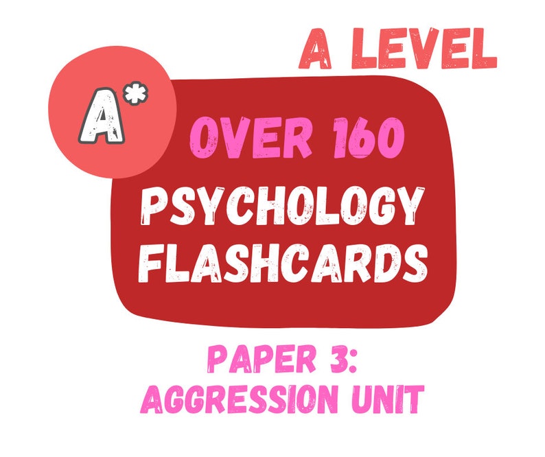 A* Flashcards Psychology: Aggression. A Level, AQA - Etsy