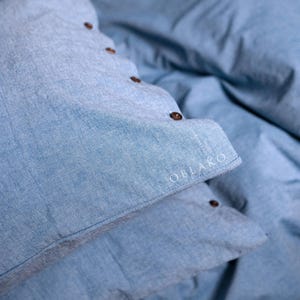 Blue Stonewashed Bedding – Washed Cotton Denim Duvet Cover – Mens Bed ...