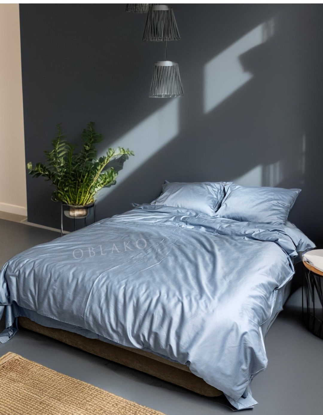 Light Blue Duvet Cover – Baby Blue Bed Set– Sateen Cotton Bedding - Etsy