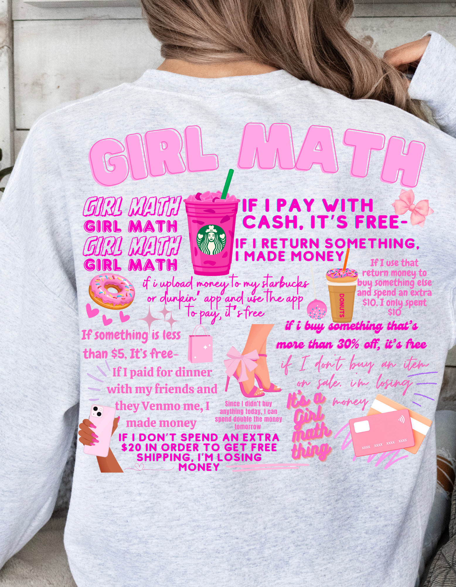 Girl Math Sweatshirt Girl Math Girl Math Crewneck Starbucks