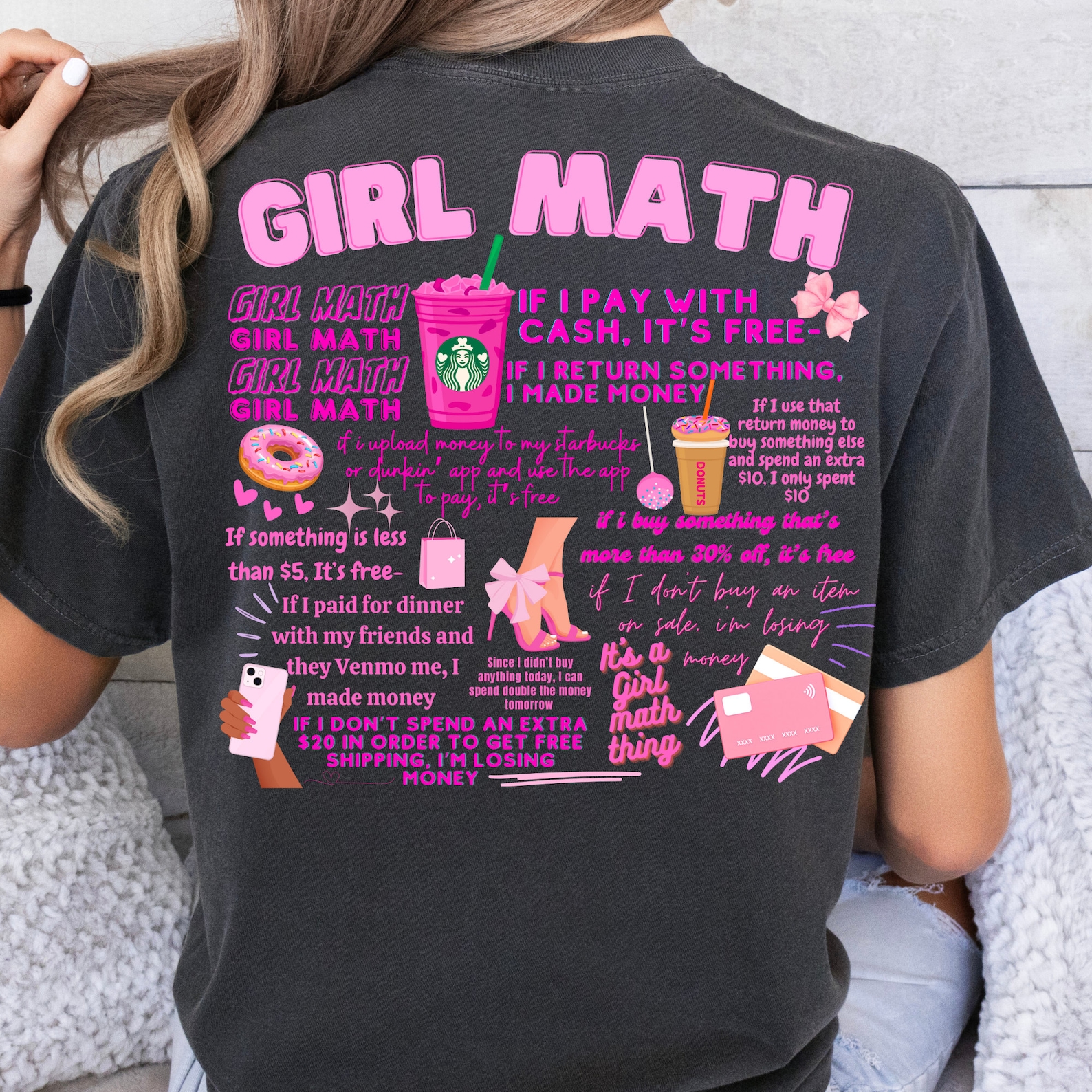 Girl Math Shirt, Girl Math, Girl Math Tee, Starbucks, Girl Math T-shirt, Graphic Tee, Comfort ...