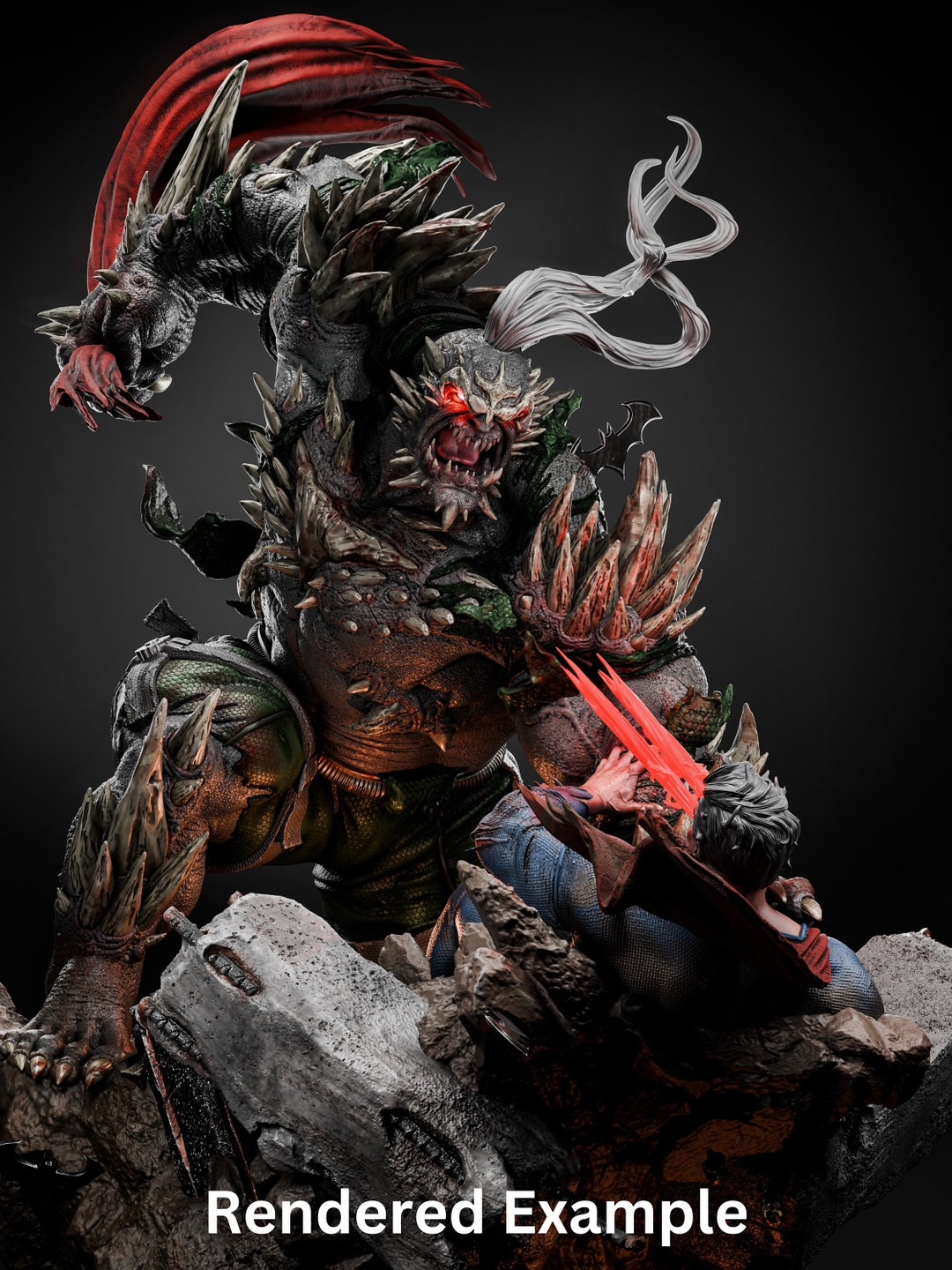 Superman Vs Doomsday 3D Printed Model - Etsy