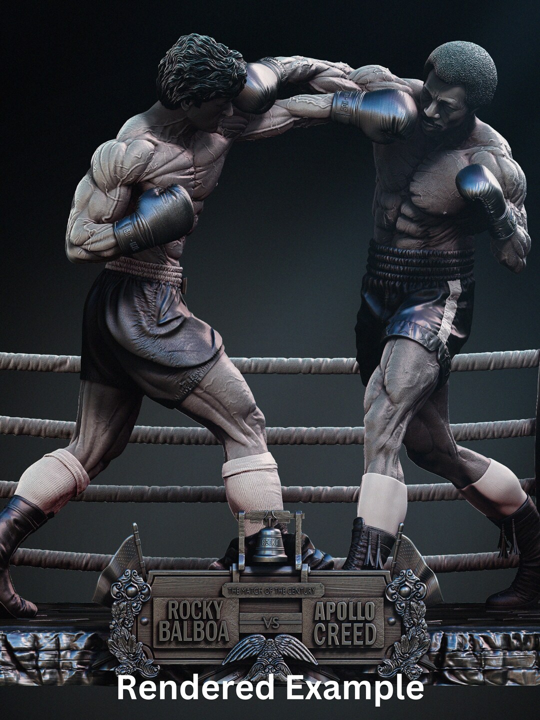 Rocky-vs-creed 10.5 Unfinished 3D Printed Model - Etsy