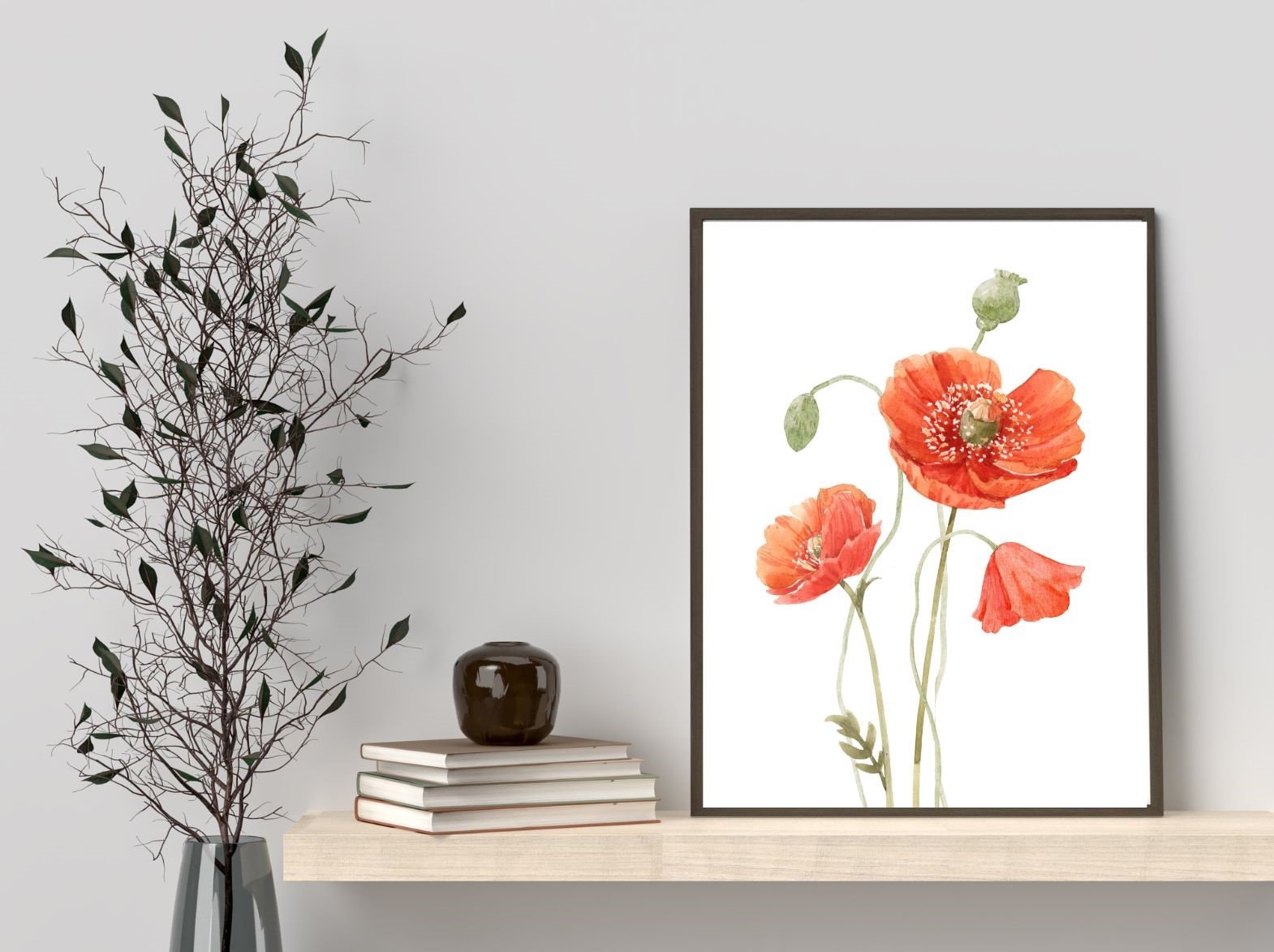 Beautiful Poppies Digital Print Home Decor Wall Hanging Colourful ...