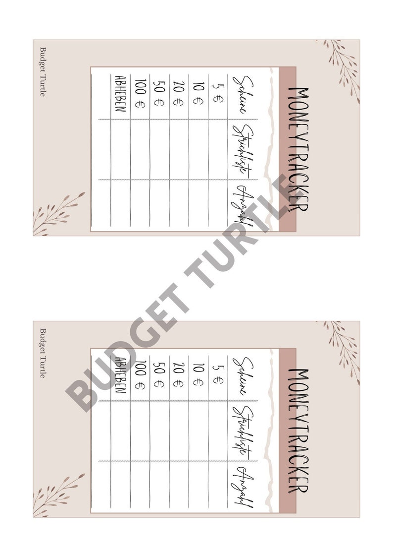 Cash Tracker // Digital Version // PDF // Beige // A6 Budget Planner ...