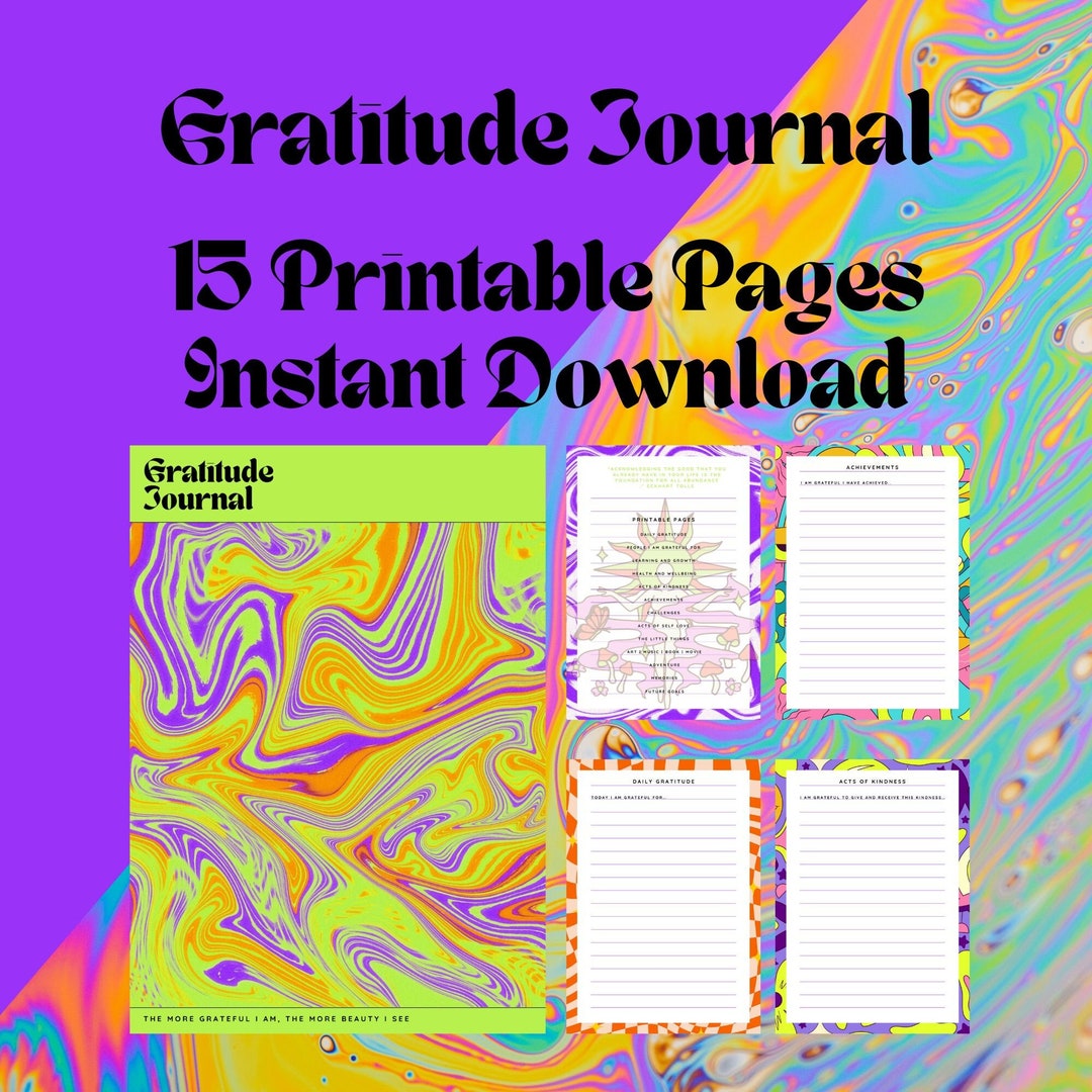 Printable Gratitude Journal, Mindfulness Journal, Daily Diary, Digital ...
