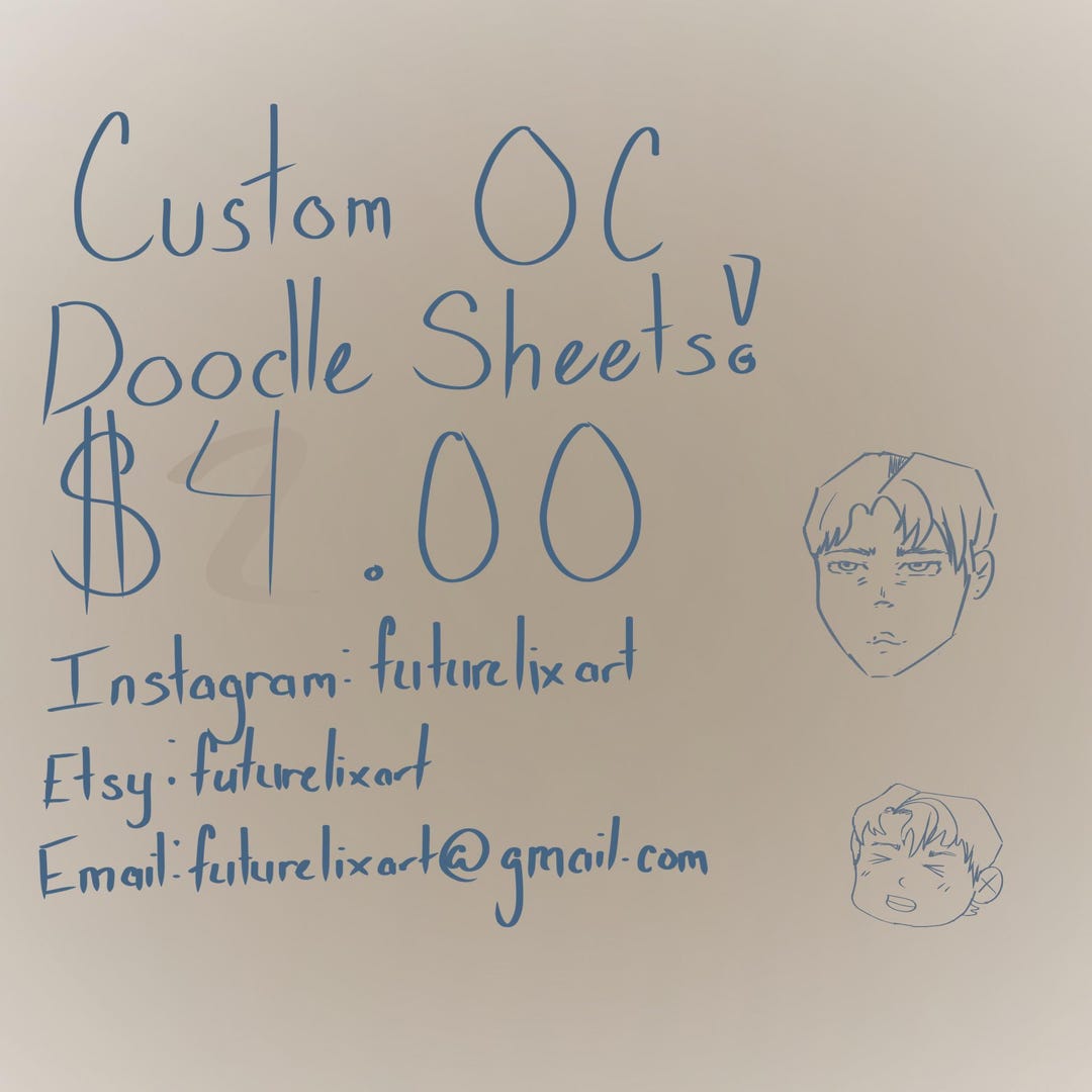 Custom OC Doodle Page: Personalized Art Styles - Etsy