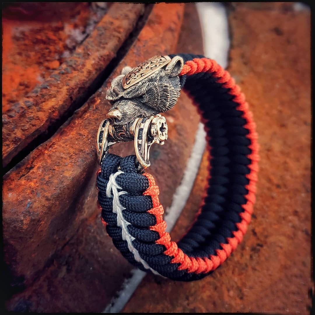 Bear Paracord Bracelet Men's Paracord Bracelet, Woven Braided Bracelets ...