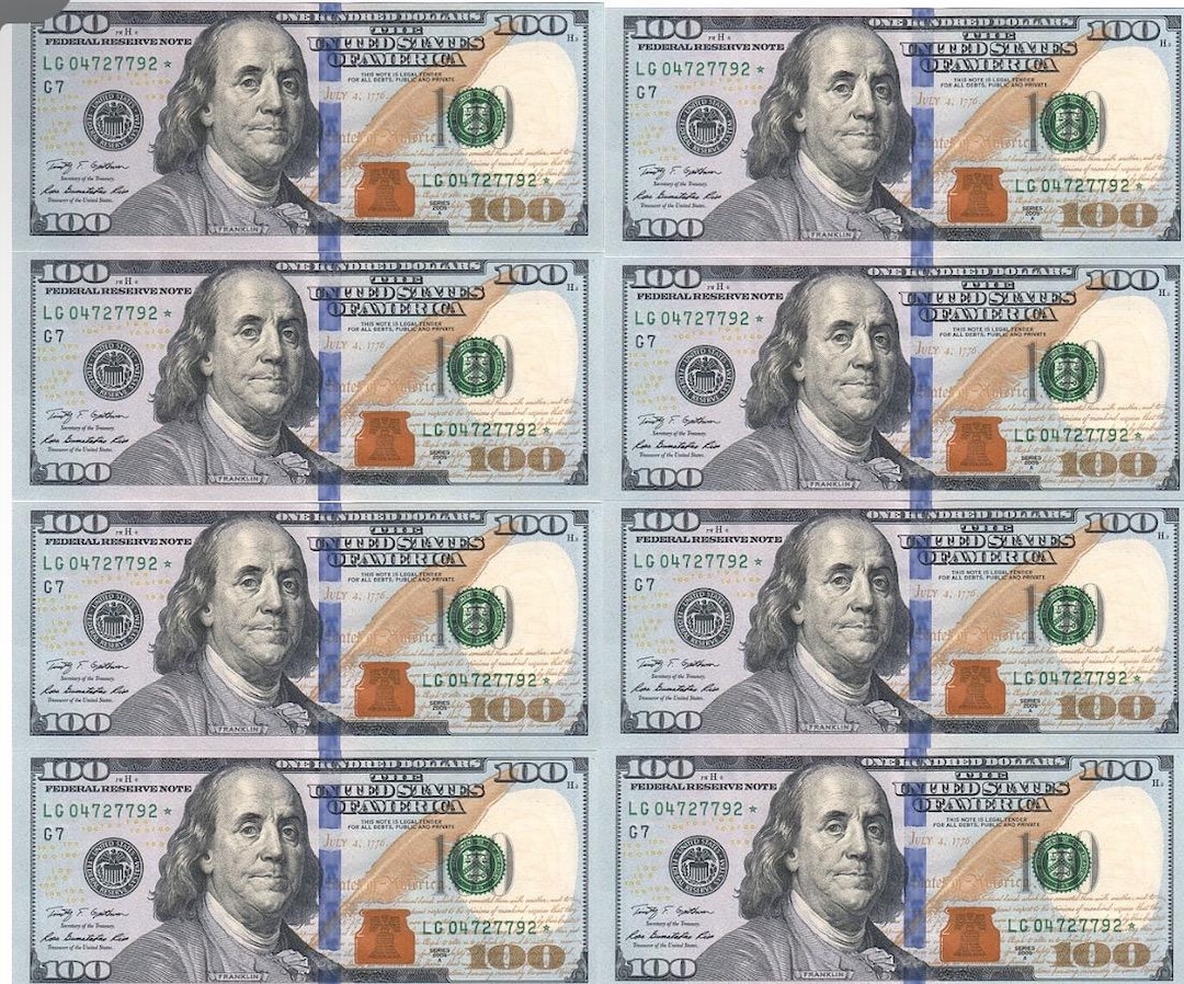 100 Dollar Bill Edible Money - Etsy