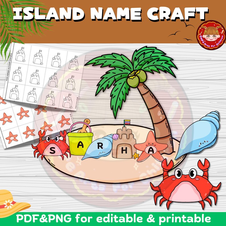 Editable Island Name Craft, Summer Crafting Activity, Bulletin Board ...